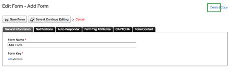 Deleting Forms Branch Cms Documentation