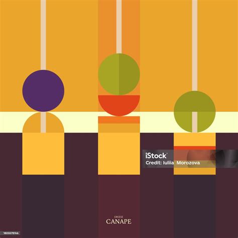 기하학적 플랫 스타일의 카나페 치즈 만화 음식 맛있는 우유 제품 벡터 일러스트 레이 션입니다 0명에 대한 스톡 벡터 아트 및 기타 이미지 Istock