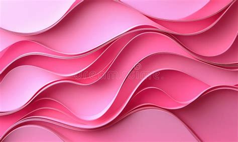 Abstract Pink Wave Patterns With Glossy Texture And Smooth Curves Stock Illustration