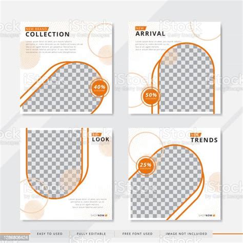 최신 사각형 편집 가능한 배너 템플릿을 설정합니다 미니멀 한 디자인 소셜 미디어 게시물 및 웹에 적합합니다 사진 대학과 벡터 일러스트레이션 가구에 대한 스톡 벡터 아트 및