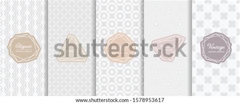 Subtle Vector Seamless Pattern Collection Set Stock Vector Royalty
