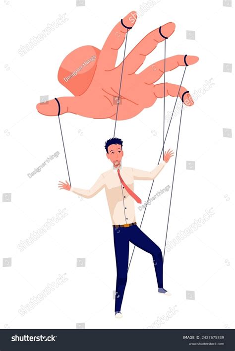 Puppeteer Hand Controlling Puppet Business Man Stock Vector Royalty Free 2427675839 Shutterstock