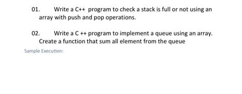 Solved 01 Write A C Program To Check A Stack Is Full Or Chegg