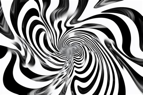 A Hypnotic Black And White Optical Illusion Pattern With Swirling And