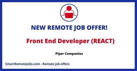 Smart Remote Jobs On Linkedin Front End Developer React Smart