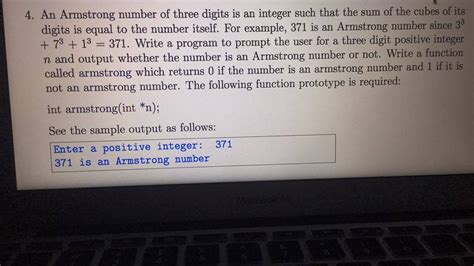 Solved An Armstrong Number Of Three Digits Is An Integer