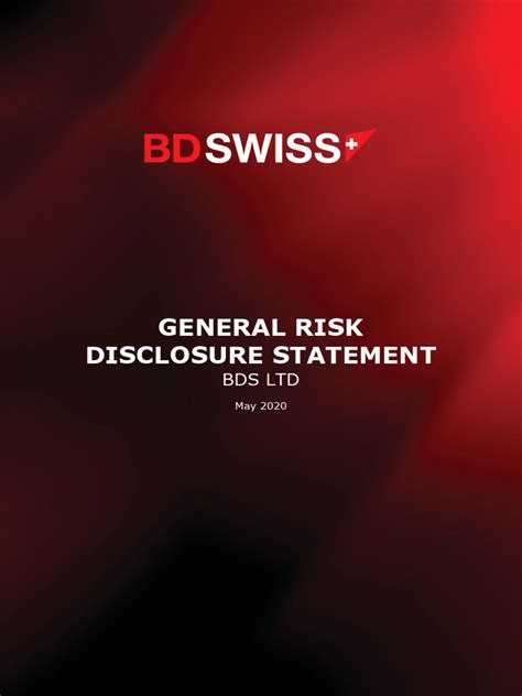 General Risk Disclosure Statement Bds Pdf