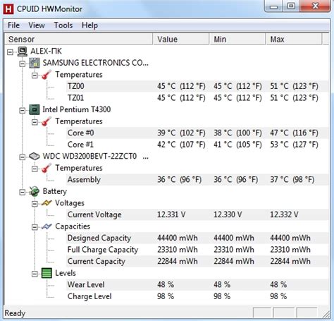 HWMonitor скачать бесплатно на русском языке Программа CPUID ХВМонитор для Windows Free