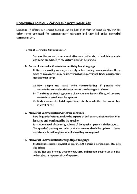 Different Forms Of Non Verbal Communication Non Verbal Communication