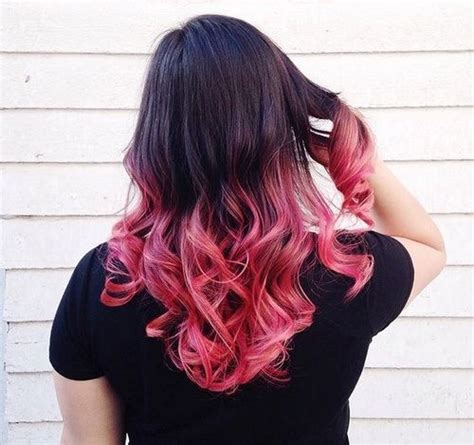 Black Hair Hot Pink Tips