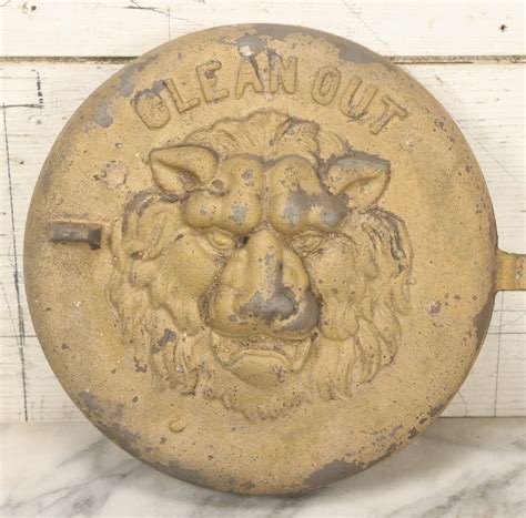 Lot 048 Antique Cast Iron Stove Cleanout Door With Three Dimensional