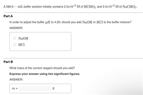 A ML Buffer Solution Initially Contains Chegg Com