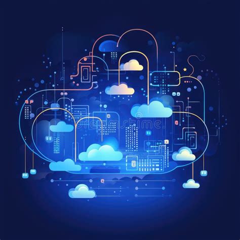Cloud Computing Transfer Big Data On Internet Futuristic Digital