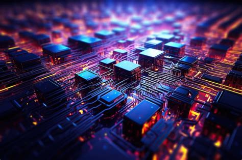 Premium Ai Image Close Up Macro Shot Of Circuit Cyberspace Board With Computer Motherboard