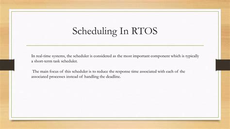 Scheduling In Rtospptx