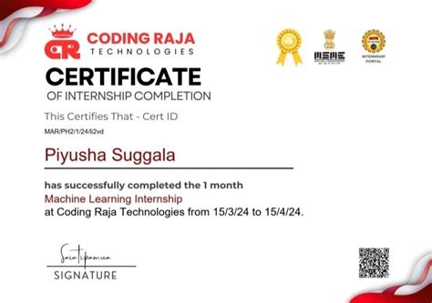 Piyusha Suggala On Linkedin Coding Intership Machine