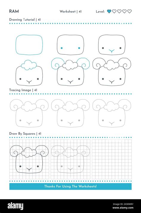 Ram Drawing Tutorial Stock Vector Images Alamy