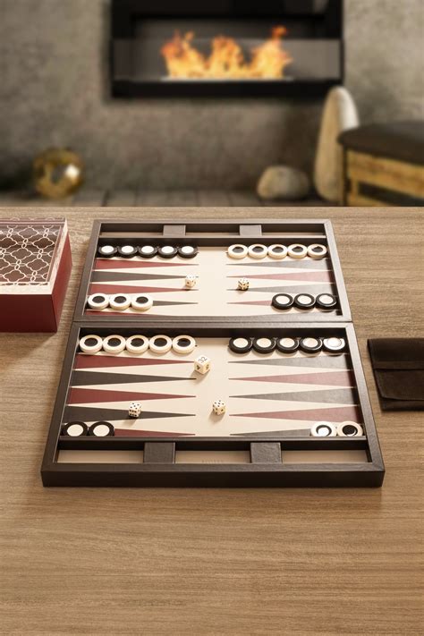 Riviere Eva Lines Leather Covered Backgammon Case 2jour Concierge
