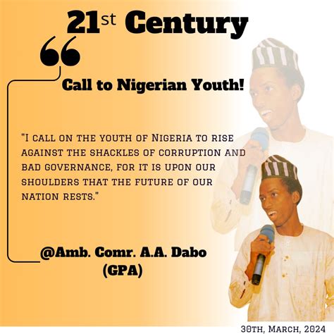 Call To Nigeria Youth Amb Abdulrazak Abubakar Dabo