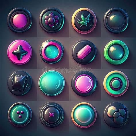 menu round game button ai generated stock illustration illustration of green cute 290896522