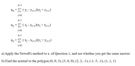 Solved For Each Of The Following Triplets Of Points Find