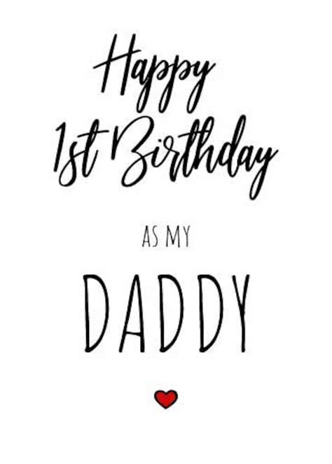 Printable 1st Birthday As My Daddy Card Birthday As Dad Card Etsy