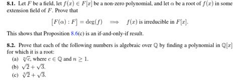 Solved Let F Be A Field Let F X F X Be A Non Zero Chegg
