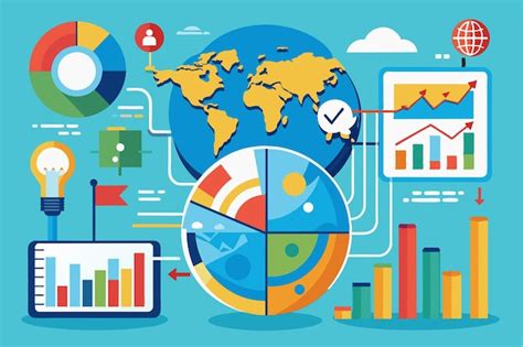 This Illustration Showcases Global Sales Data Through Various Charts