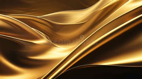 Abstract Golden Waves Fluid Motion And Elegance Concept Stock Footage Video Of Metallic