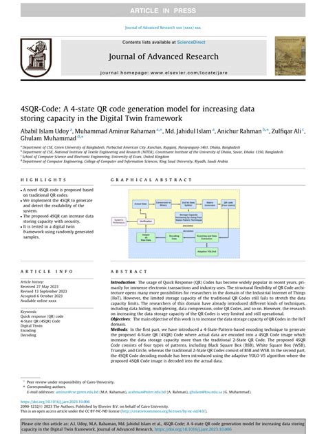 Pdf 4sqr Code A 4 State Qr Code Generation Model For Increasing Data Storing Capacity In