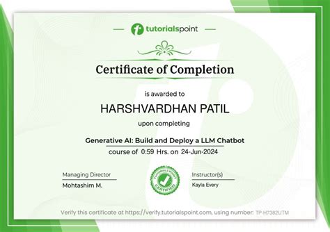 harshvardhan patil on linkedin tutorialspoint llmchatbot