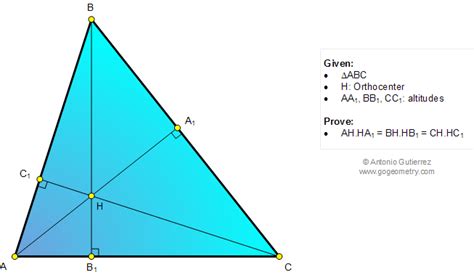 Math Education Geometry Problem 1063 Triangle Orthocenter Altitudes Equal Product Of The