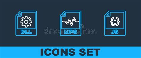 Set XML File Document HTML PSD SVG And PNG Icon Vector Stock Vector Illustration Of Type
