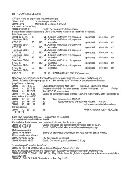 Lista De Cartões E Atrs Detalhados Pdf Visa Inc Mastercard