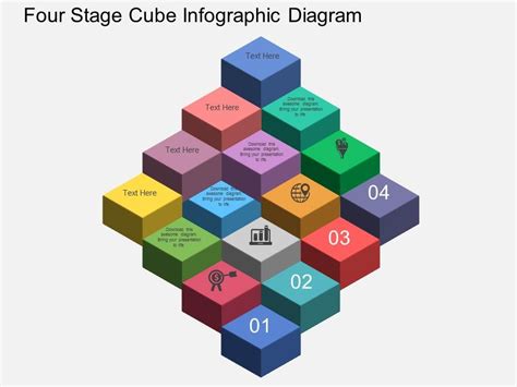 Four Stage Cube Infographic Diagram Powerpoint Templates