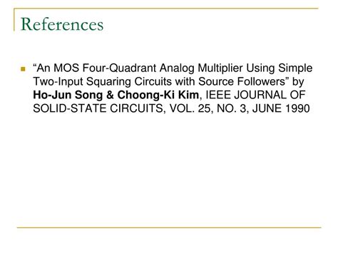 Ppt Mos Four Quadrant Analog Multiplier Powerpoint Presentation Free Download Id 5896022