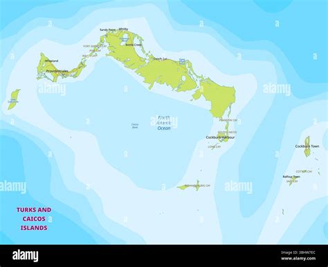 Turks Caicos Islands Country Map Stock Vector Images Alamy
