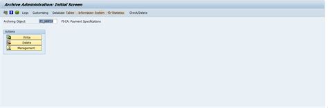 FPARINDPAY SAP Tcode Payment Specification Archiving