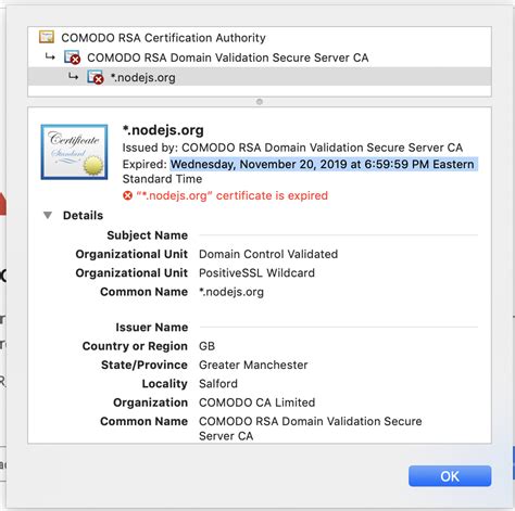 cert is expired · issue 2058 · nodejs build · github