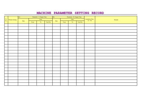 Machineparameter Settingrecord Pdf
