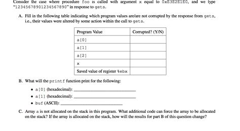 Fill In The Following Table Indicating Where On The