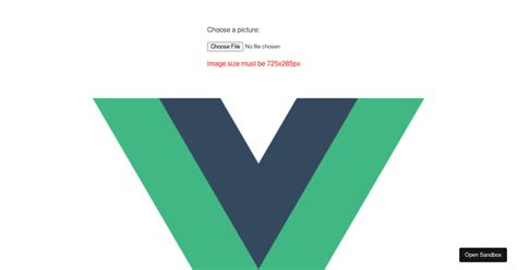Image Size Validation Vuelidate Codesandbox