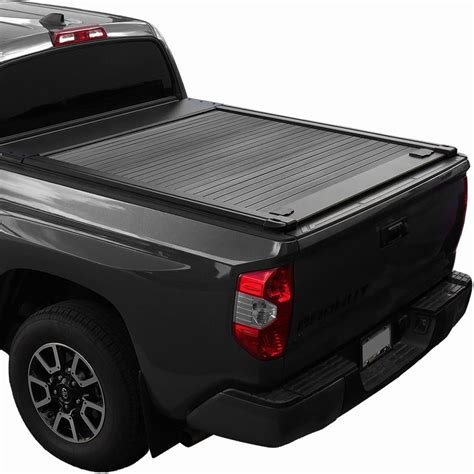 Syneticusa Stealth Black Retractable Hard Tonneau Cover T Slot Rails