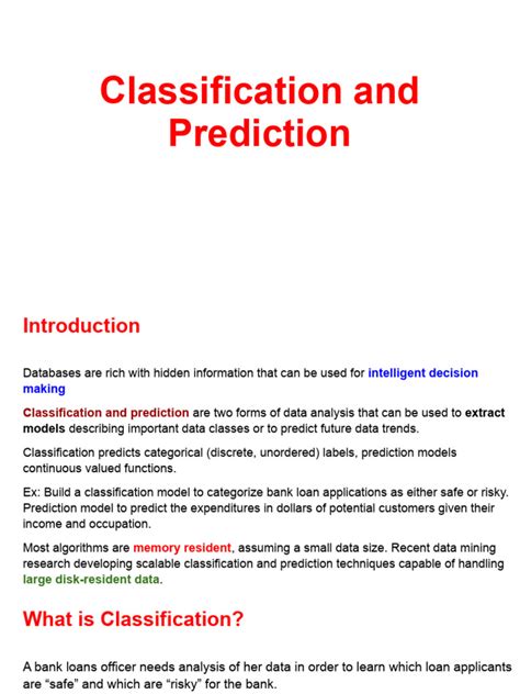Classification And Prediction Pdf Statistical Classification