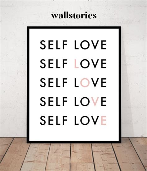Self Love Print Typography Print Self Love Love Yourself Quote