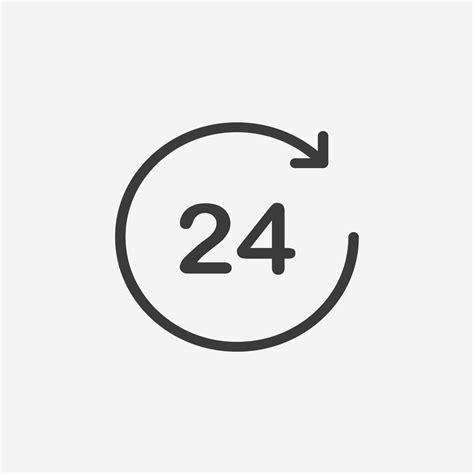 24 hours time clock call hour icon vector isolated symbol sign