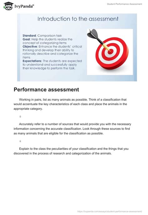 Student Performance Assessment 589 Words Presentation Example