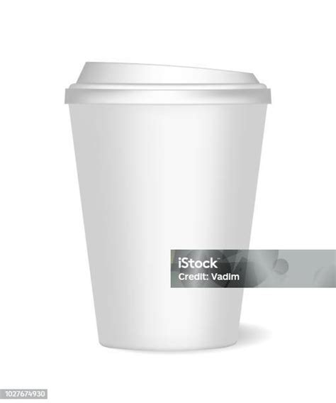 뚜껑과 커피 차 음료 물에 대 한 현실적인 그림자를 가진 Smoll 종이 컵 이랑 디자인에 대 한 서식 파일로 사용할 수 있습니다 0명에 대한 스톡 벡터 아트 및 기타