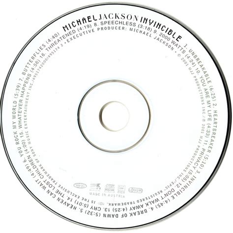 Michael Jackson Invincible Epic Europe Cd Album 45cat