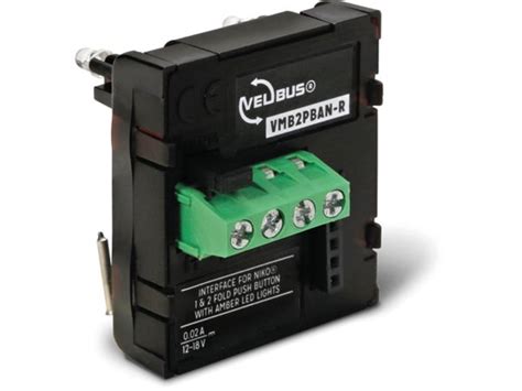 Velbus Vmb2pbn R Push Button Interface For Niko® Single Or Dual Push Button With Blue Feedback